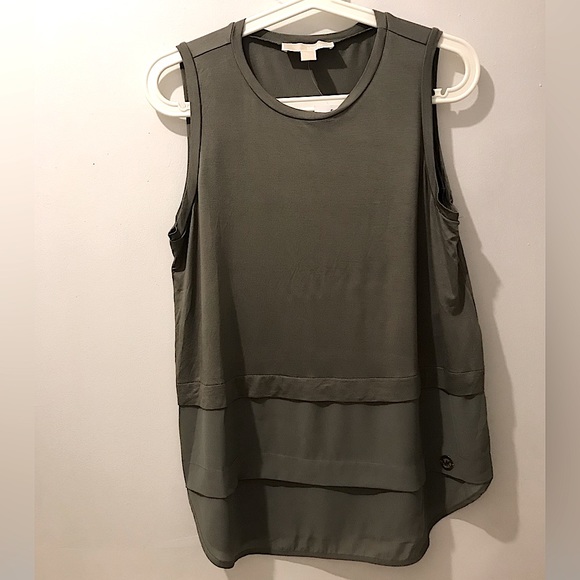 Michael Kors | Tops | Michael Kors Layered Army Green Tank Top | Poshmark